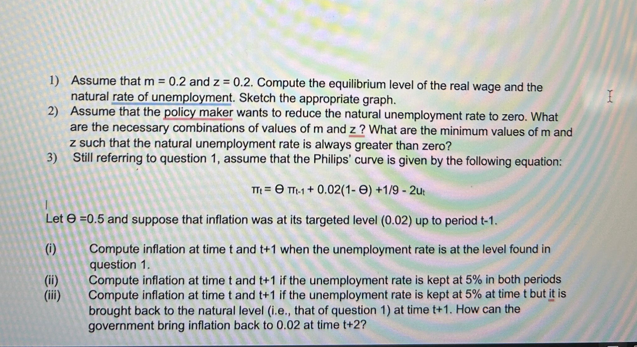 Solved Assume that m=0.2 ﻿and z=0.2. ﻿Compute the | Chegg.com