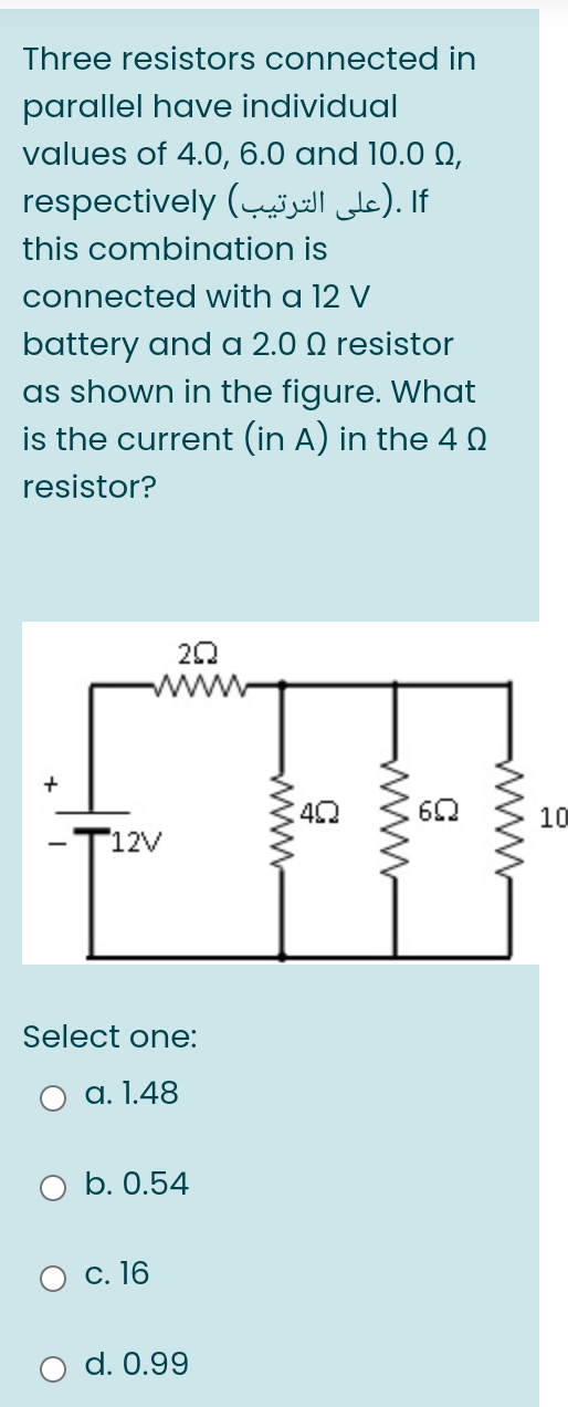 Solved Three resistors connected in parallel have individual | Chegg.com