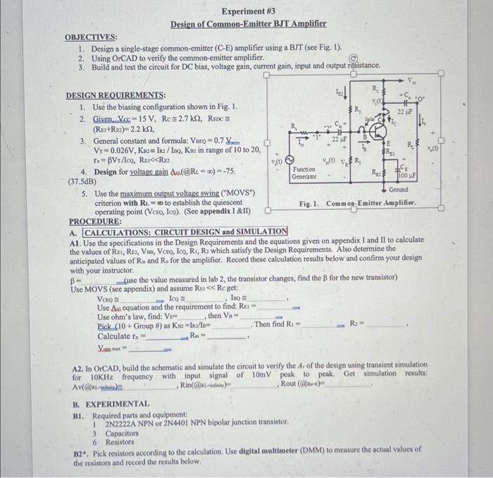 Solved 5 ECEN 466 - Inb 3 Appendix I: COMMON-EMITTER | Chegg.com