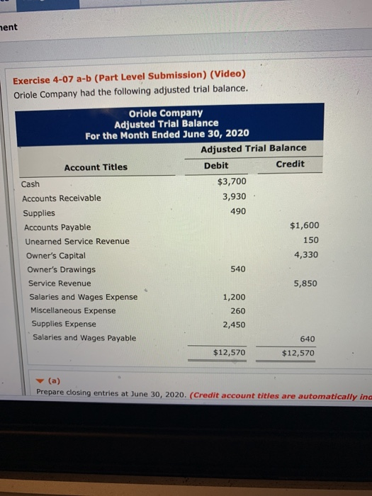 Solved ment Exercise 4-07 a-b (Part Level Submission) | Chegg.com