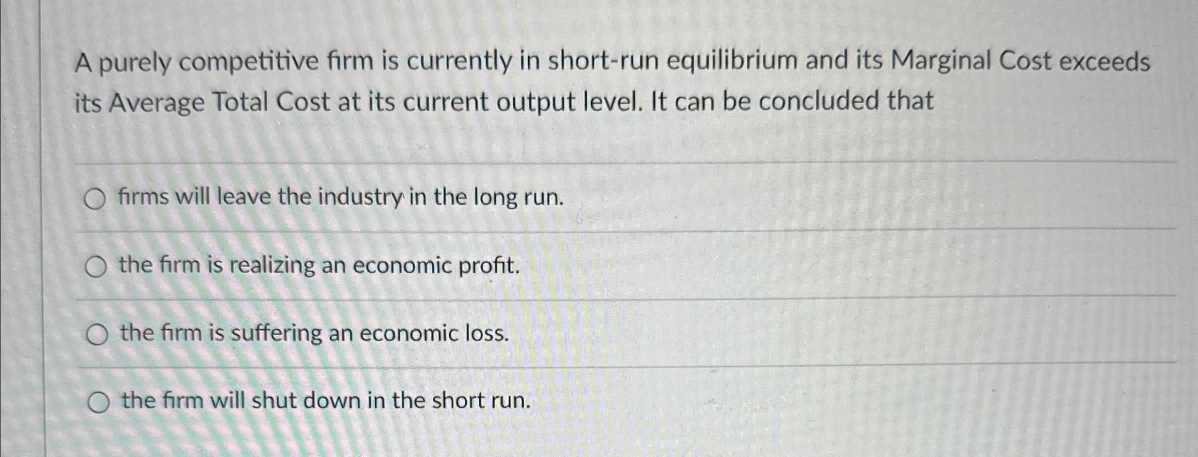Solved A purely competitive firm is currently in short-run | Chegg.com