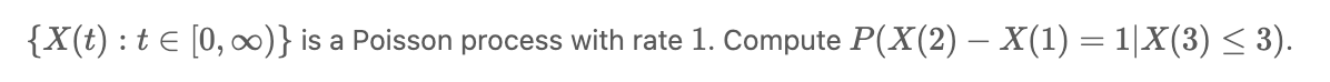 Solved 1. ﻿P(X(2)−X(1)=1|X(3)