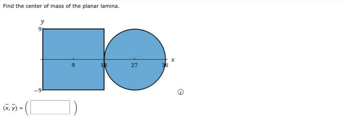 Solved Find the center of mass of the planar lamina. | Chegg.com