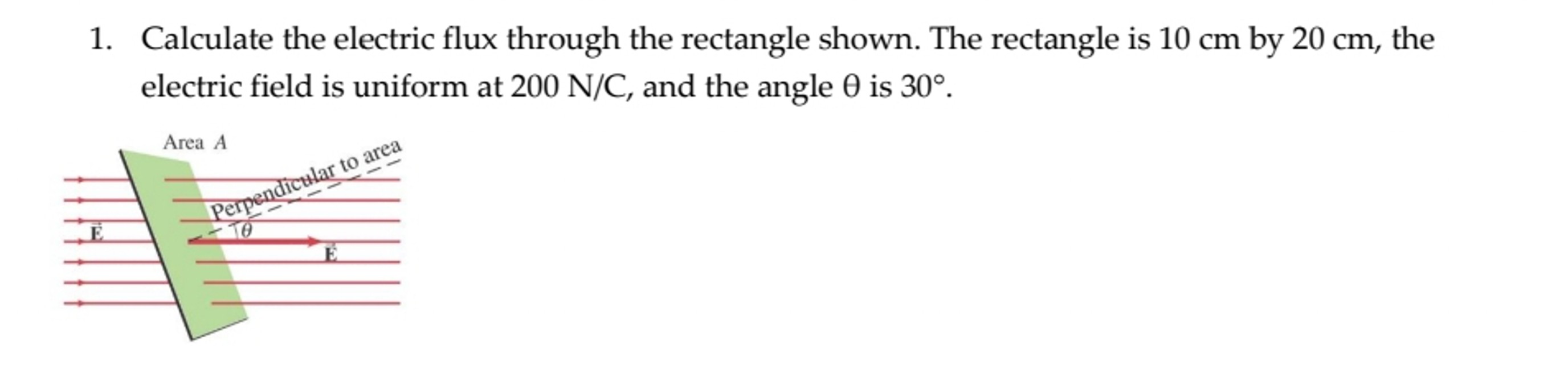Solved Calculate the electric flux through the rectangle | Chegg.com