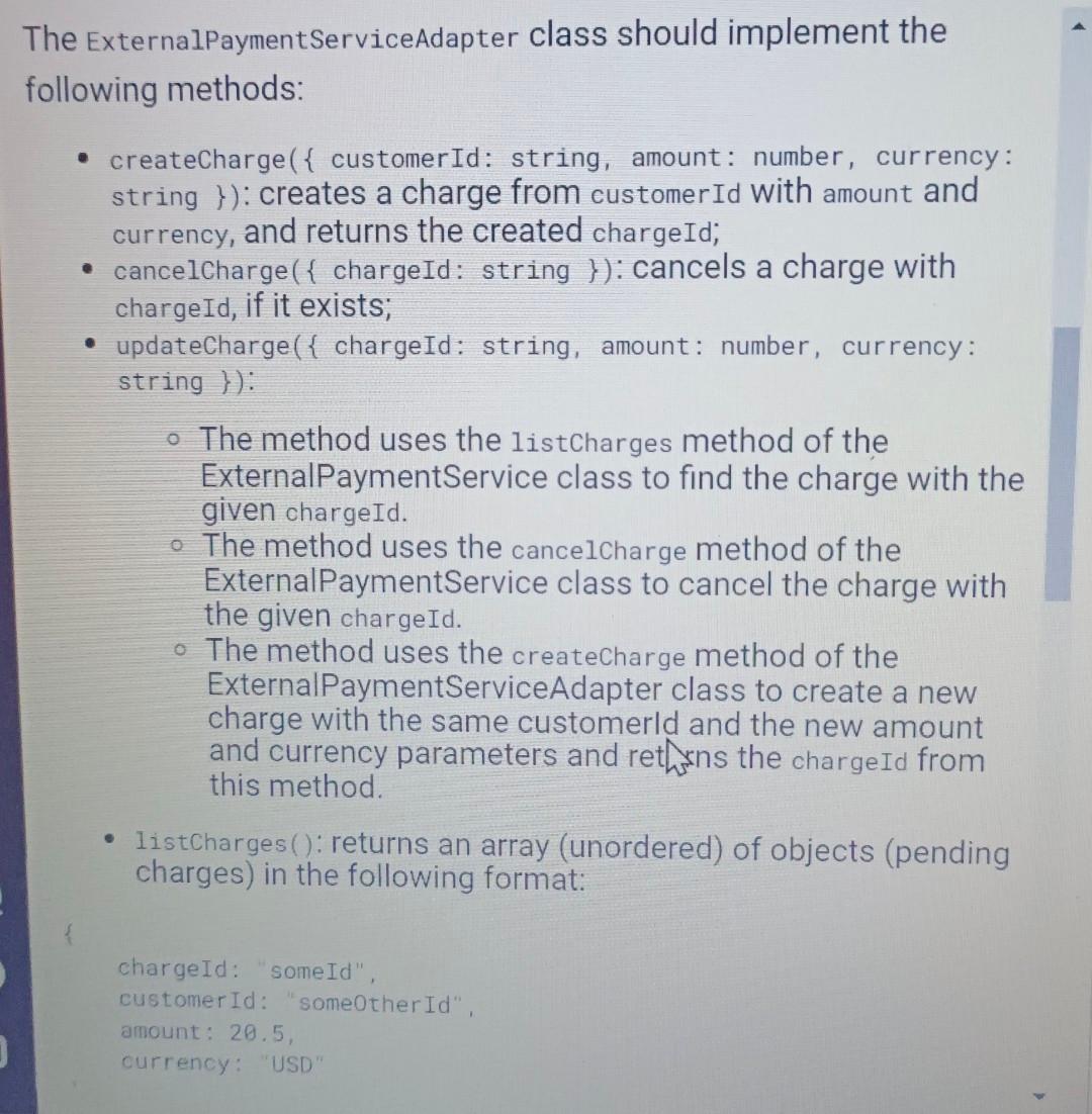 Solved Your task is to implement an adapter pattern for a | Chegg.com
