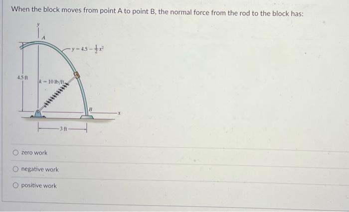 Solved When the block moves from point A to point B, the | Chegg.com