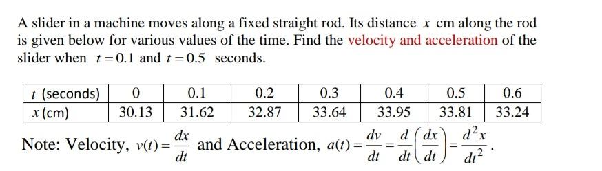 Solved A slider in a machine moves along a fixed straight | Chegg.com