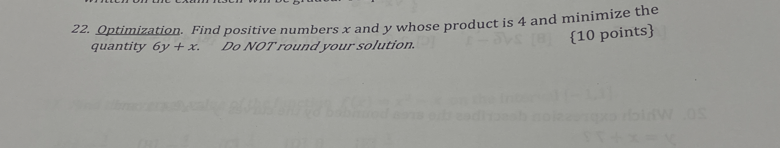 Solved Optimization. Find positive numbers x ﻿and y ﻿whose | Chegg.com