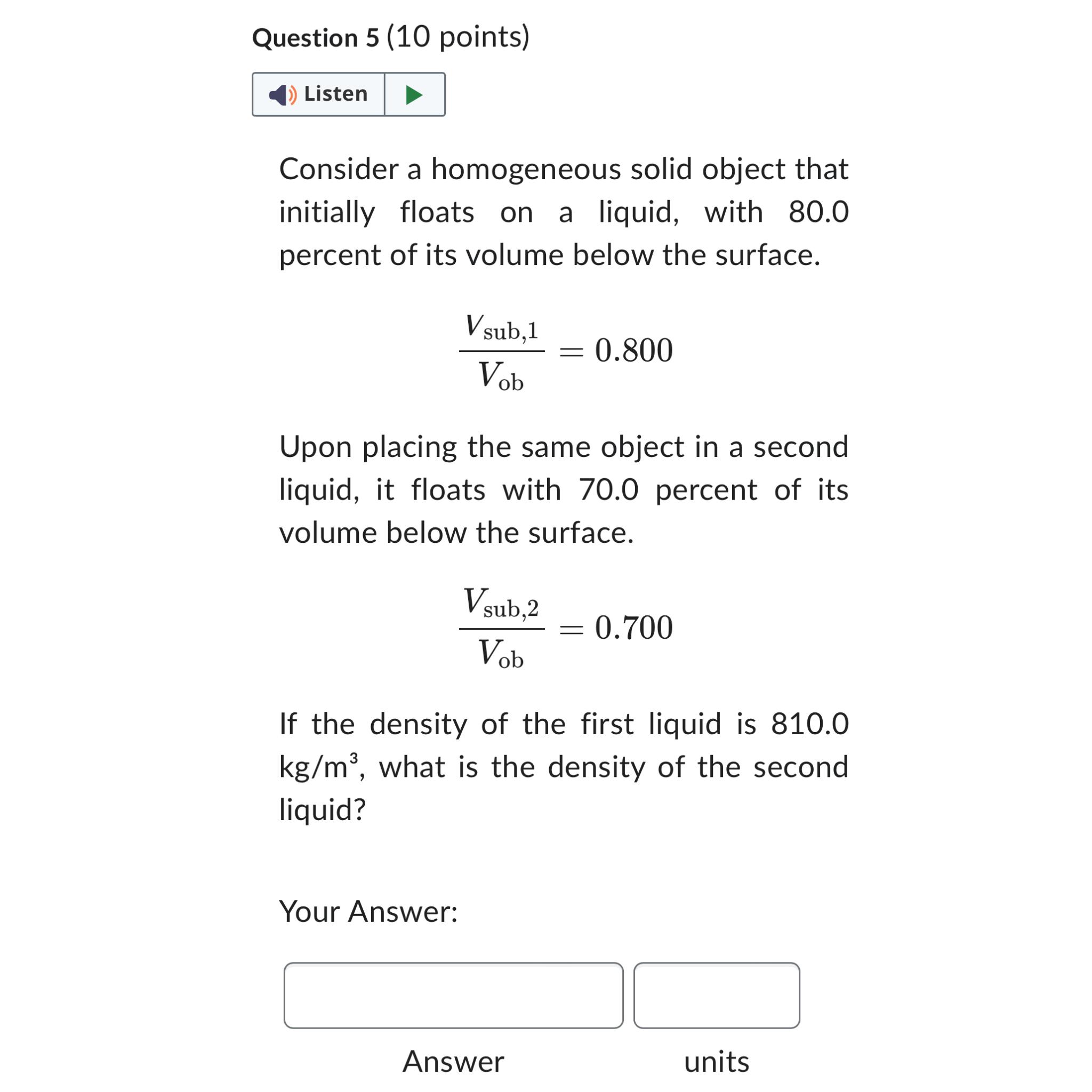 Solved Question 5 (10 ﻿points)Consider a homogeneous solid | Chegg.com