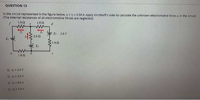 Solved QUESTION 13 In the circuit represented in the figure | Chegg.com