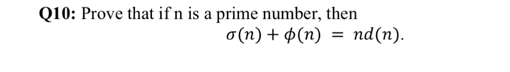 Solved Q10: Prove that if n is a prime number, | Chegg.com