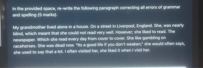 How could I fix this paragraph for it to include | Chegg.com