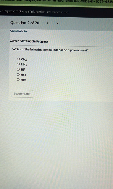 Solved Question 2 ﻿of 20View PoliciesCurrent Attempt In | Chegg.com