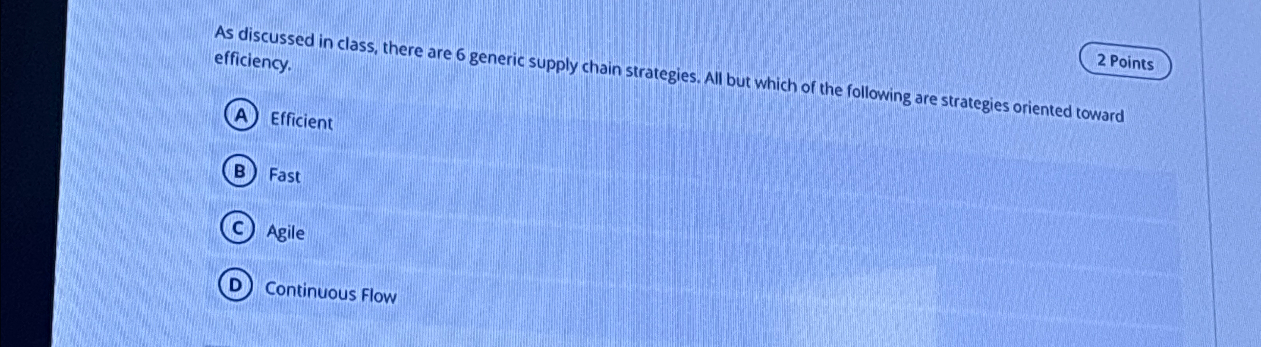 Solved As discussed in class, there are 6 ﻿generic supply | Chegg.com