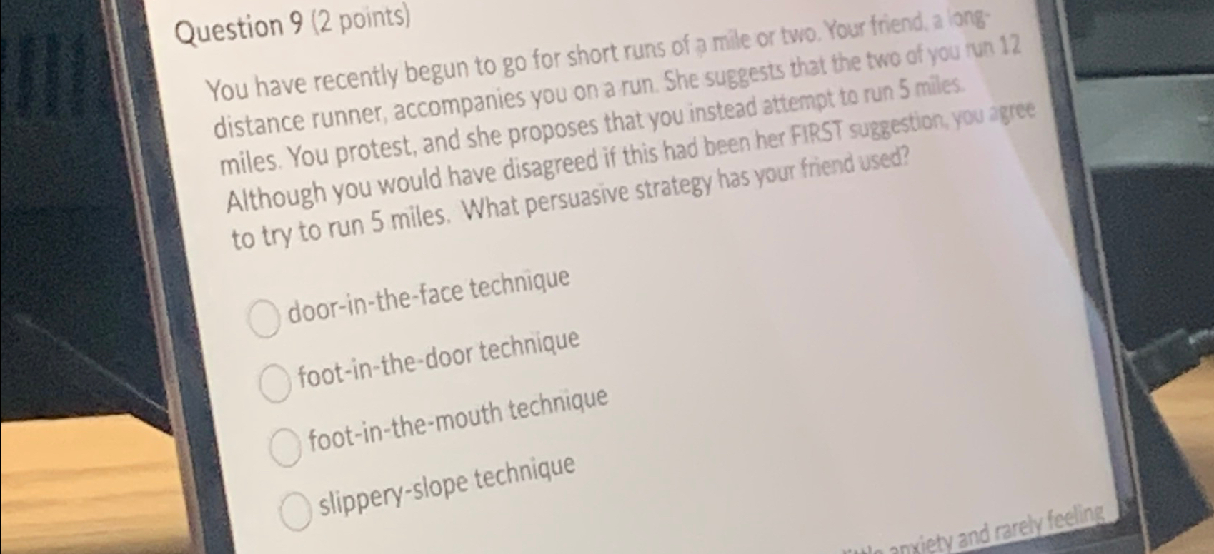 Solved Question 9 (2 ﻿points) ﻿You have recently begun to go | Chegg.com