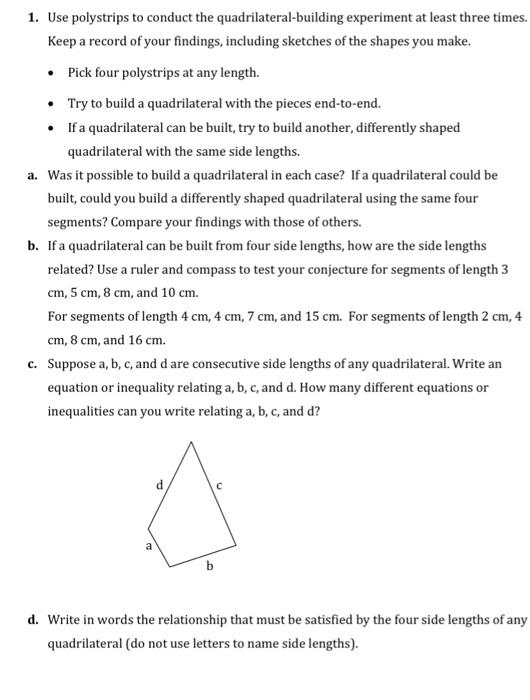 Solved 1. Use polystrips to conduct the | Chegg.com