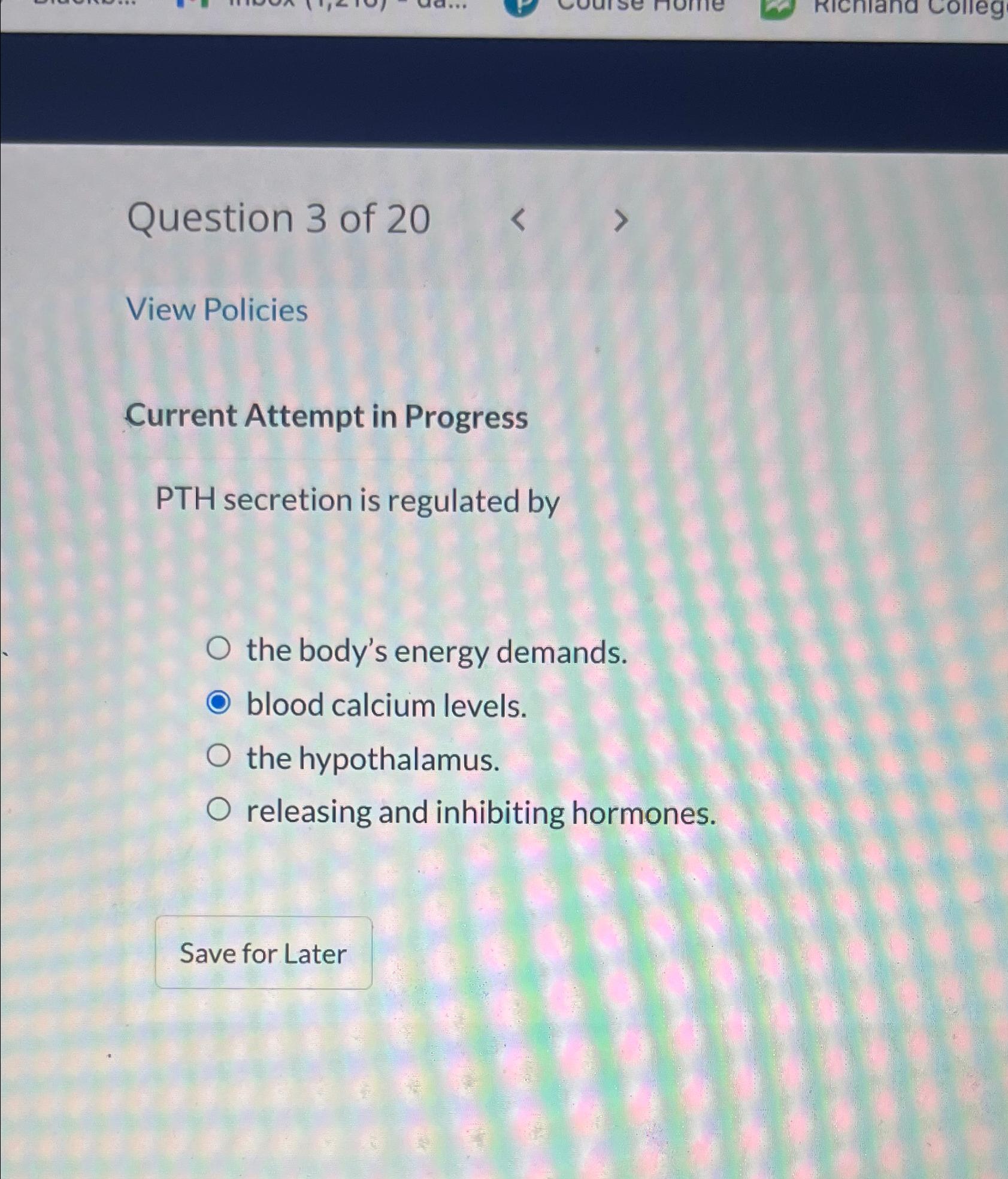 Solved Question 3 ﻿of 20View PoliciesCurrent Attempt in | Chegg.com