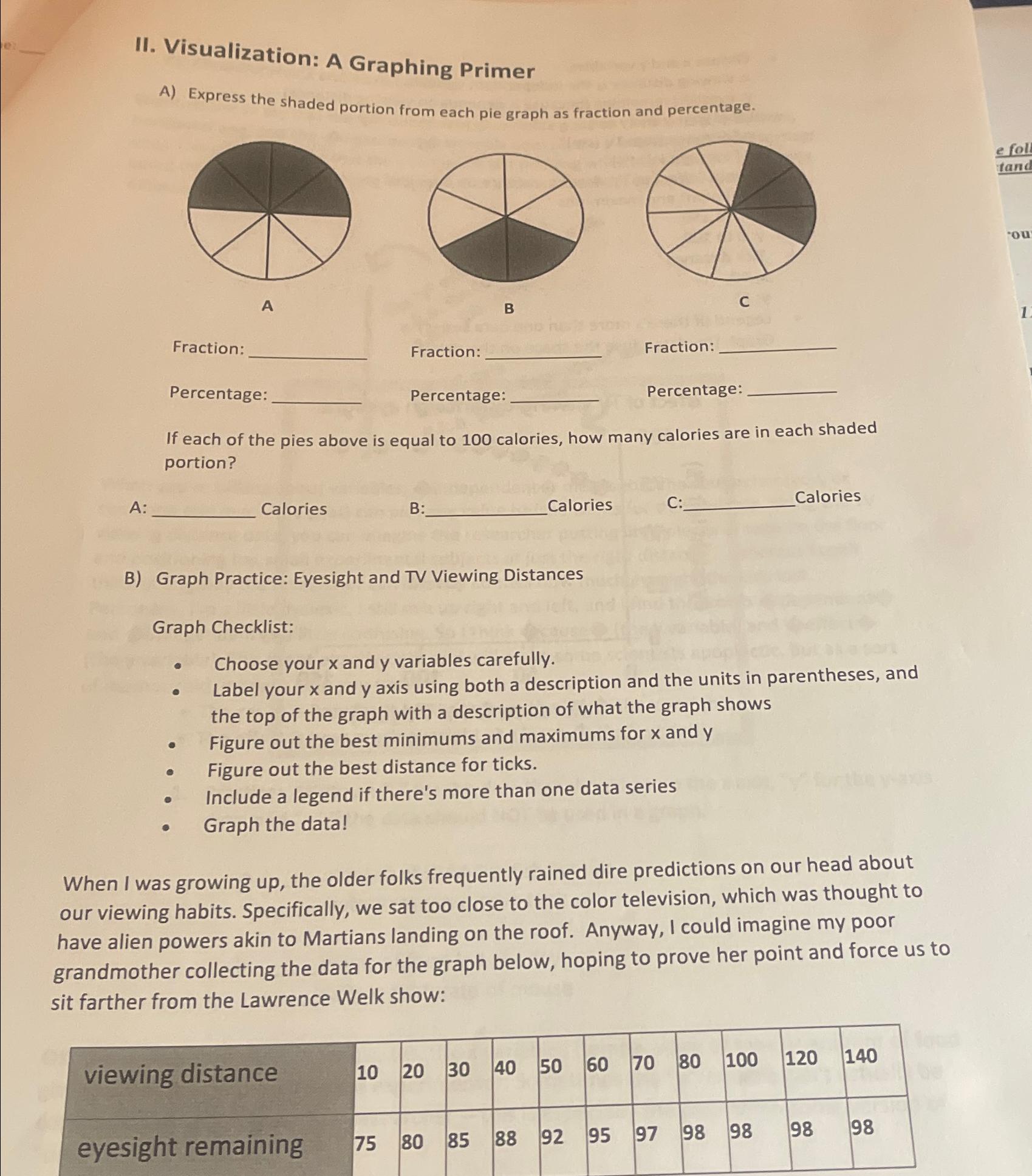 Solved II. ﻿Visualization: A Graphing PrimerA) ﻿Express the | Chegg.com