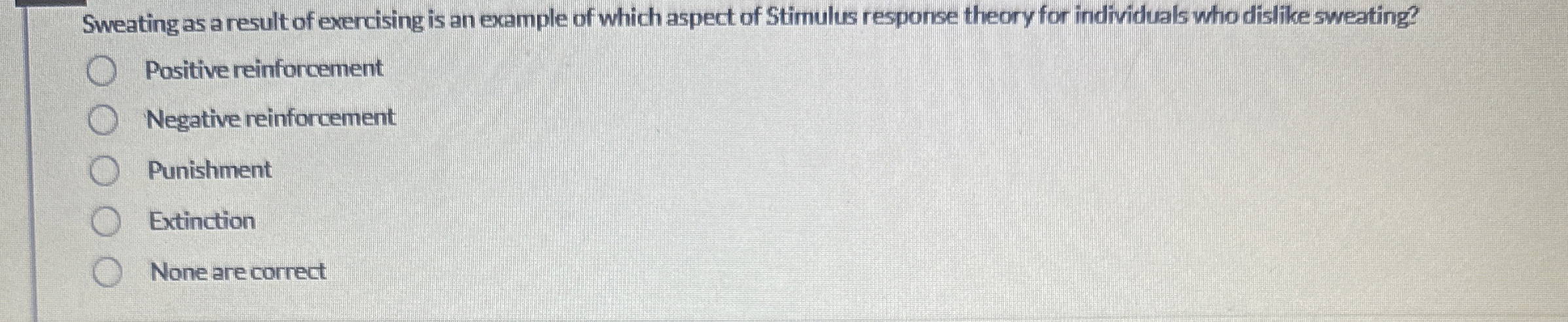 Solved Sweating as a result of exercising is an example of | Chegg.com