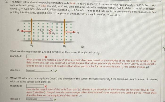 Solved (a) The figure below shows two parallel conducting | Chegg.com