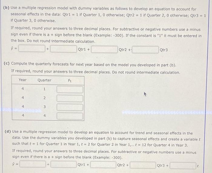Solved Consider the following time series data. (a) Choose | Chegg.com