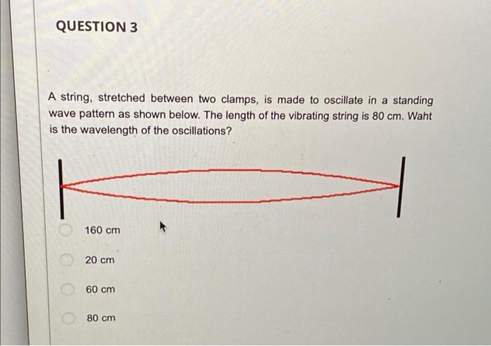 Solved QUESTION 3 A string, stretched between two clamps, is | Chegg.com