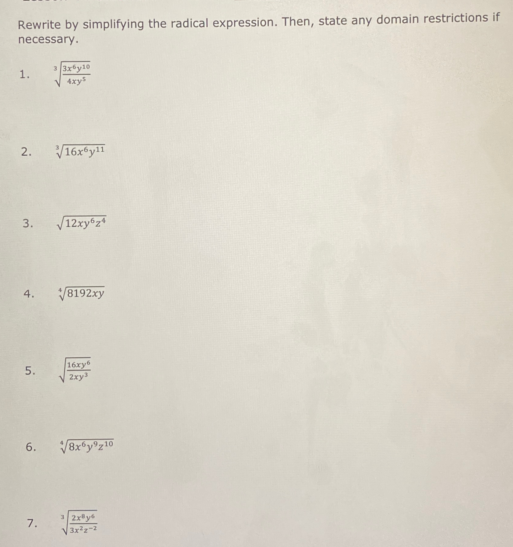 Solved Rewrite by simplifying the radical expression. Then, | Chegg.com