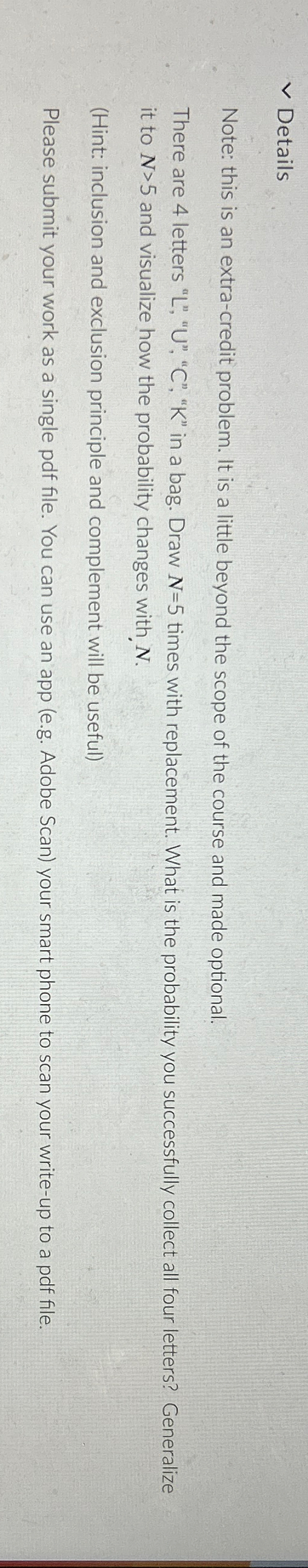 Solved ﻿DetailsNote: this is an extra-credit problem. It | Chegg.com