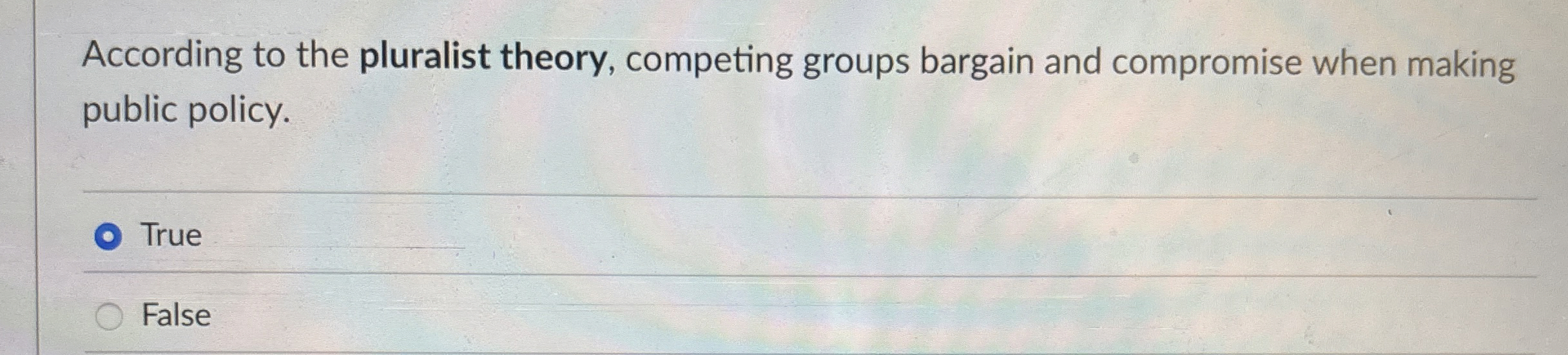 Solved According to the pluralist theory, competing groups | Chegg.com