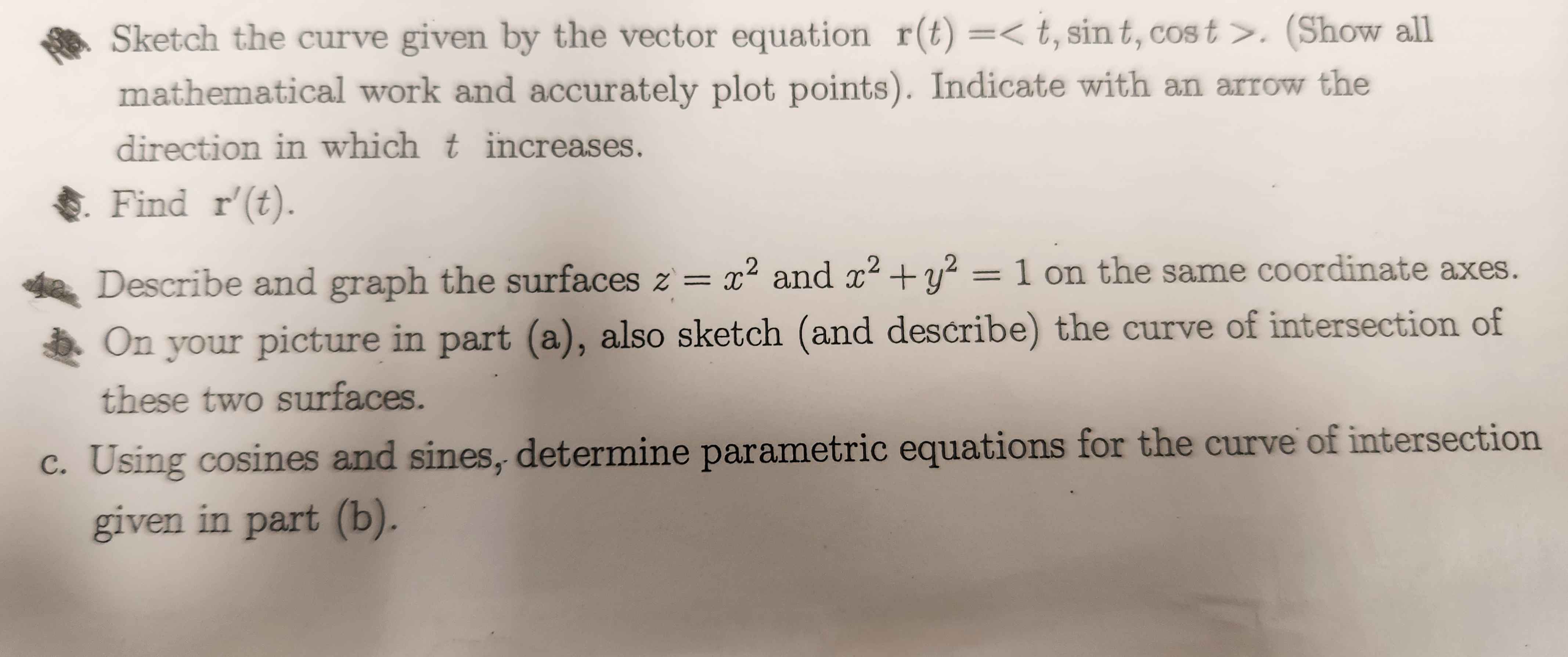 Solved Sketch the curve given by the vector equation | Chegg.com