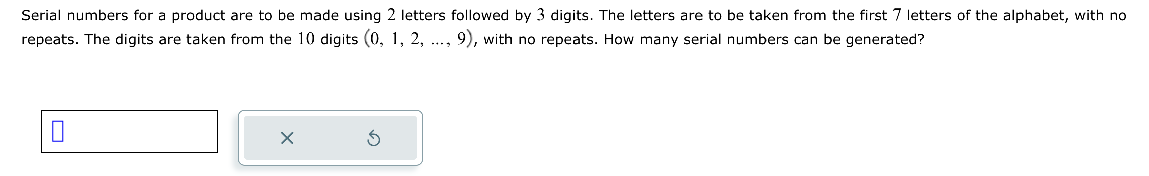 Solved Serial numbers for a product are to be made using 2 | Chegg.com