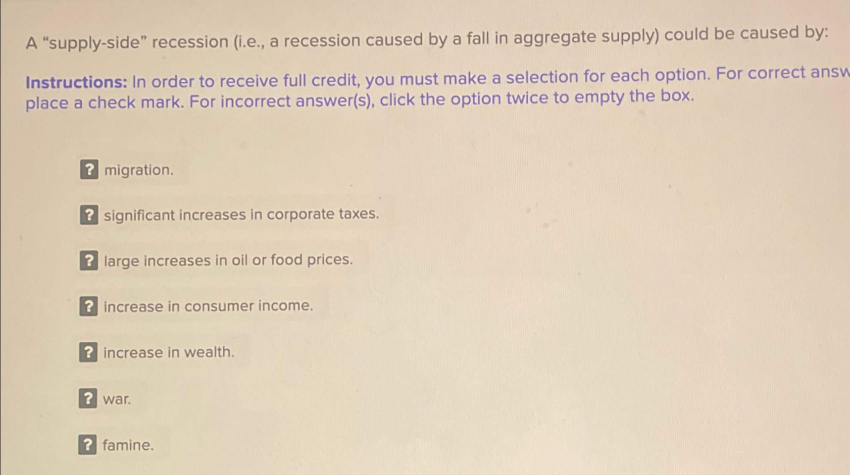 Solved A "supply-side" recession (i.e., ﻿a recession caused | Chegg.com