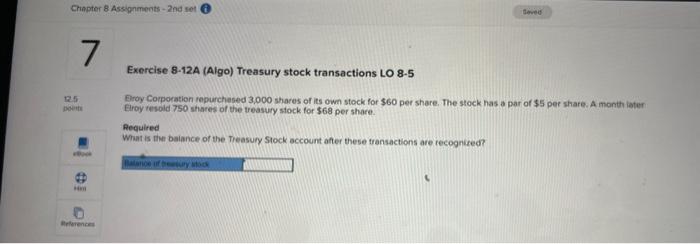 Solved Exercise 8-14A (Algo) Effect of cash dividends on | Chegg.com