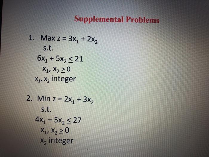 Solved Use branch and bound algorithm to solve problem 1 and | Chegg.com