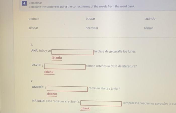 1 Seleccionar Select The Correct Option To Complete