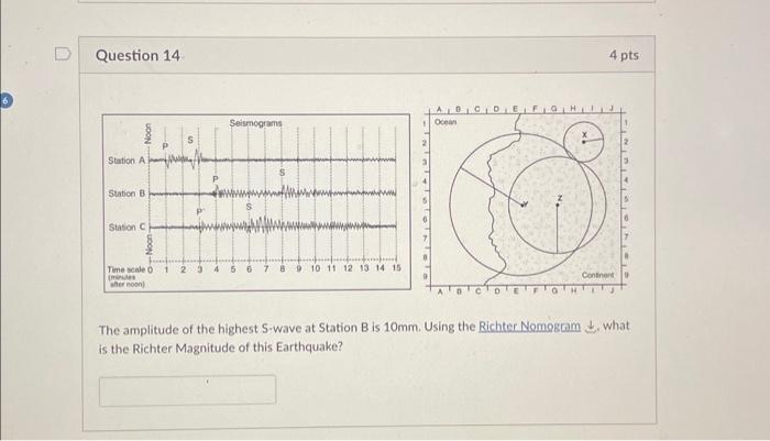 Provided below is the seismogram for Station A where | Chegg.com
