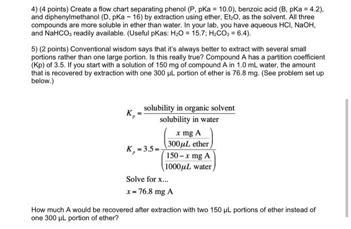 Solved 4) (4 points) Create a flow chart separating phenol ( | Chegg.com