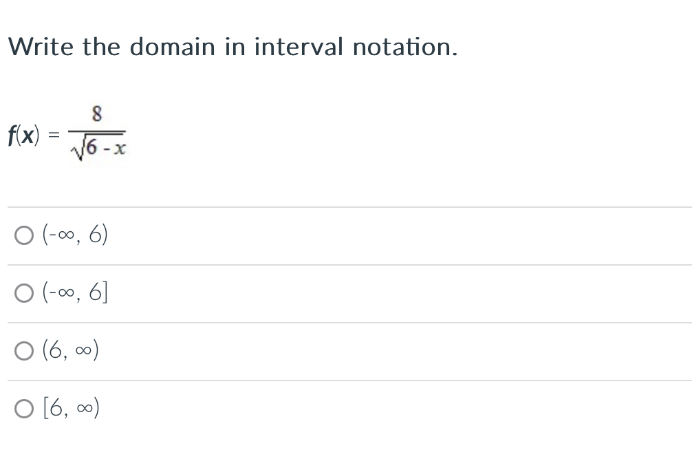 Solved Write the domain in interval | Chegg.com