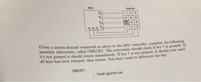 Solved 8051 Keypad P, PP ven a matrix keypad connected as | Chegg.com