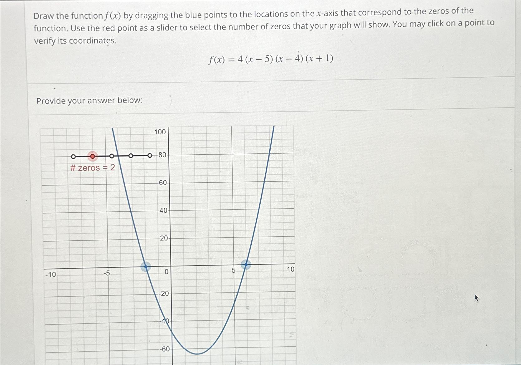 Solved Draw the function f(x) ﻿by dragging the blue points | Chegg.com