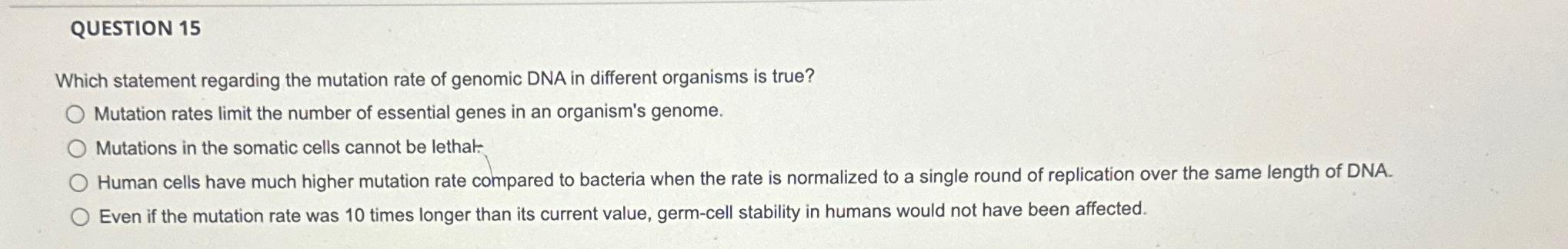 Solved QUESTION 15Which statement regarding the mutation | Chegg.com