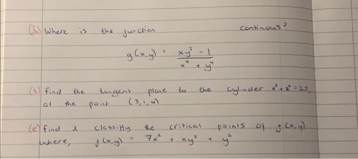 Solved (3a) Where is the jurction continous? | Chegg.com