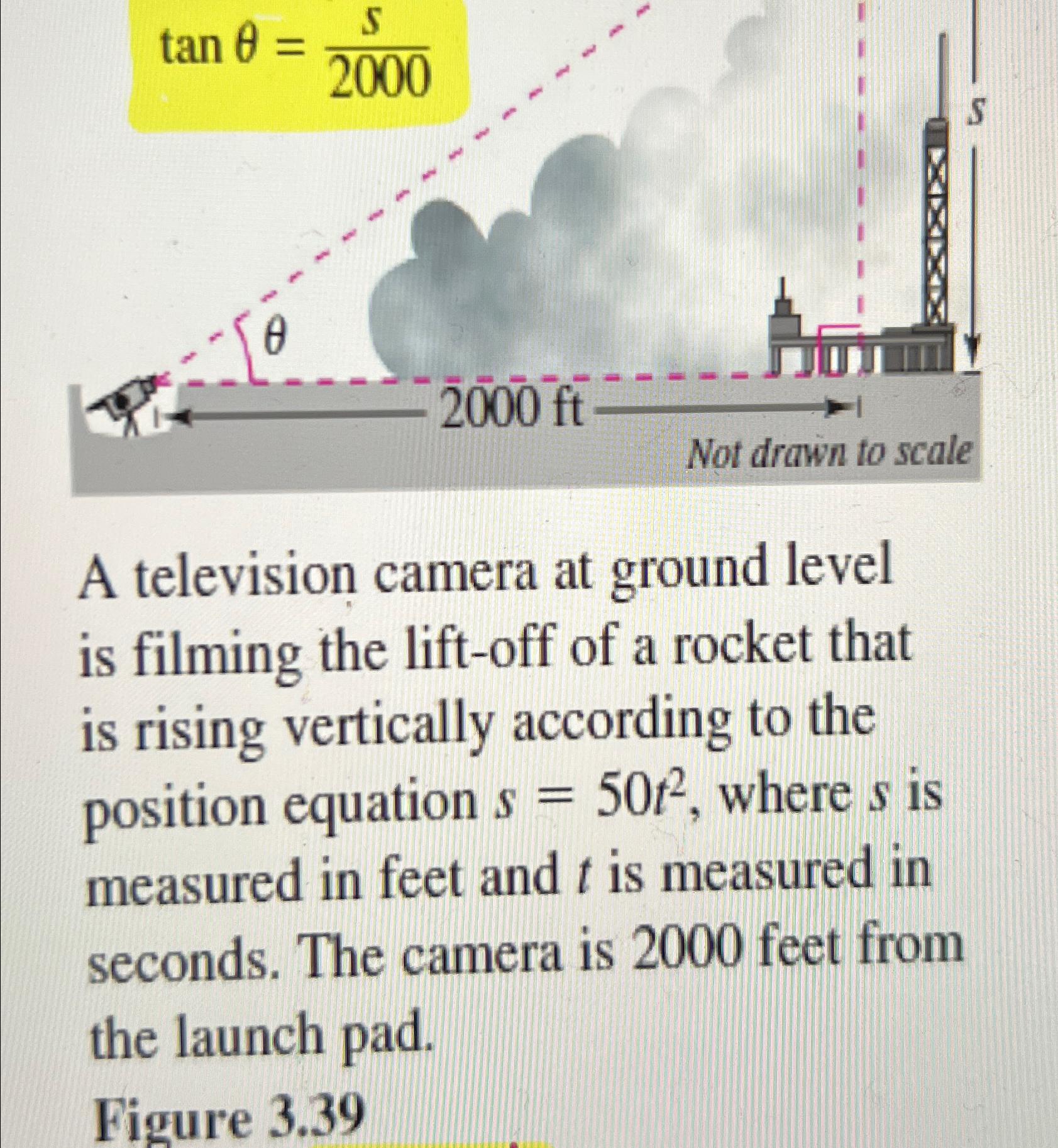 Solved A television camera at ground level is filming the | Chegg.com
