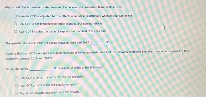 Solved 9. Calculating real GDP and real GDP per capita The | Chegg.com