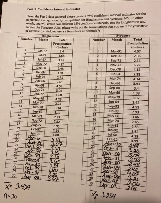 Solved 4.54 Part 3: Confidence Interval Estimator Using the | Chegg.com