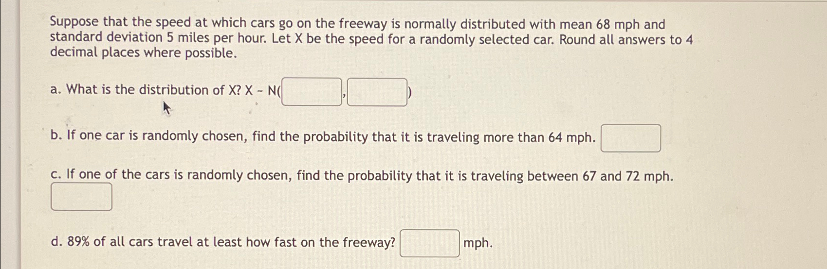 Solved Suppose that the speed at which cars go on the | Chegg.com