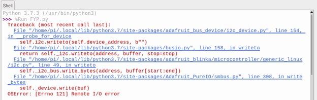 Shell Python 3.7.3 (/usr/bin/python3) >>> Run FYP.py | Chegg.com