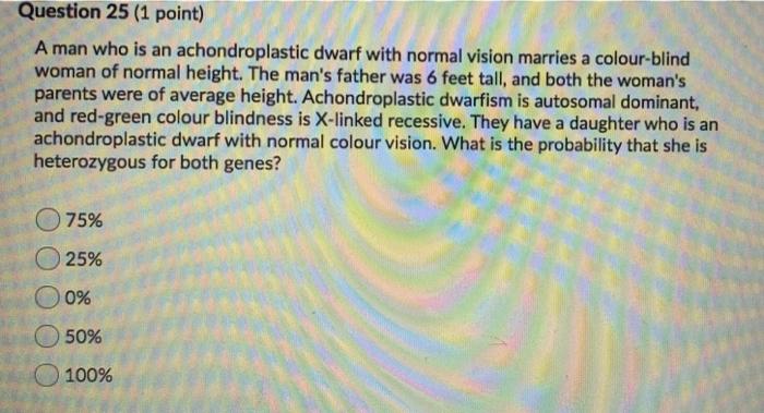 Solved Question 25 1 Point A Man Who Is An Achondroplastic