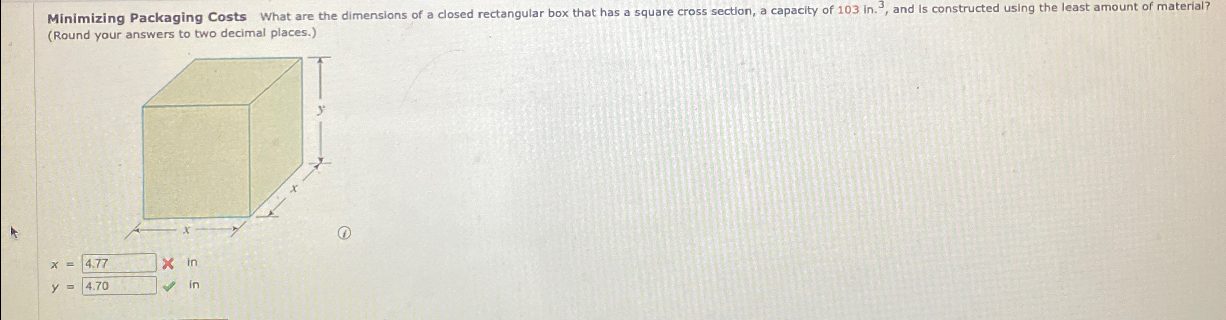 Solved Minimizing Packaging Costs What are the dimensions of | Chegg.com