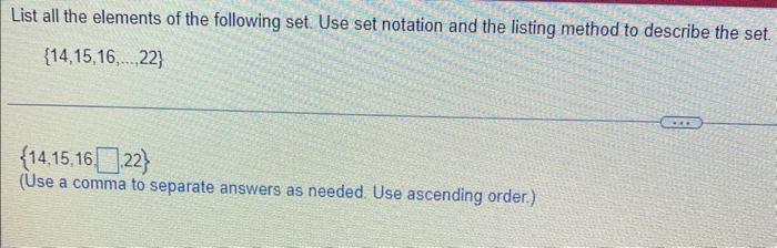 Solved List all the elements of the following set. Use set | Chegg.com